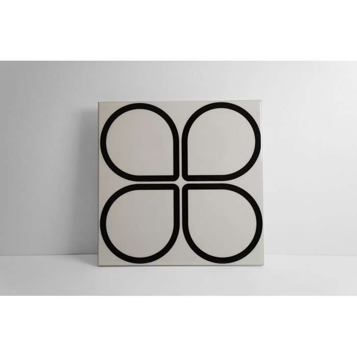 Colamo 8" x 8" Rigid White Peel & Stick Graphic Patterned Tile ...