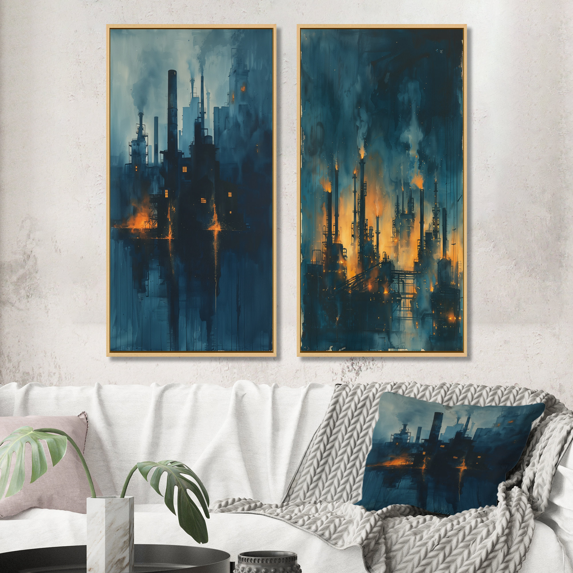 Williston Forge Yellow Blue Mechanical Metropolis Factory I - Factories ...