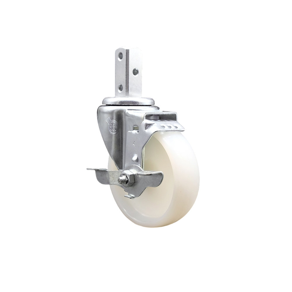 Service Caster Nylon Wheel Swivel Square Stem Caster with Brake Service ...