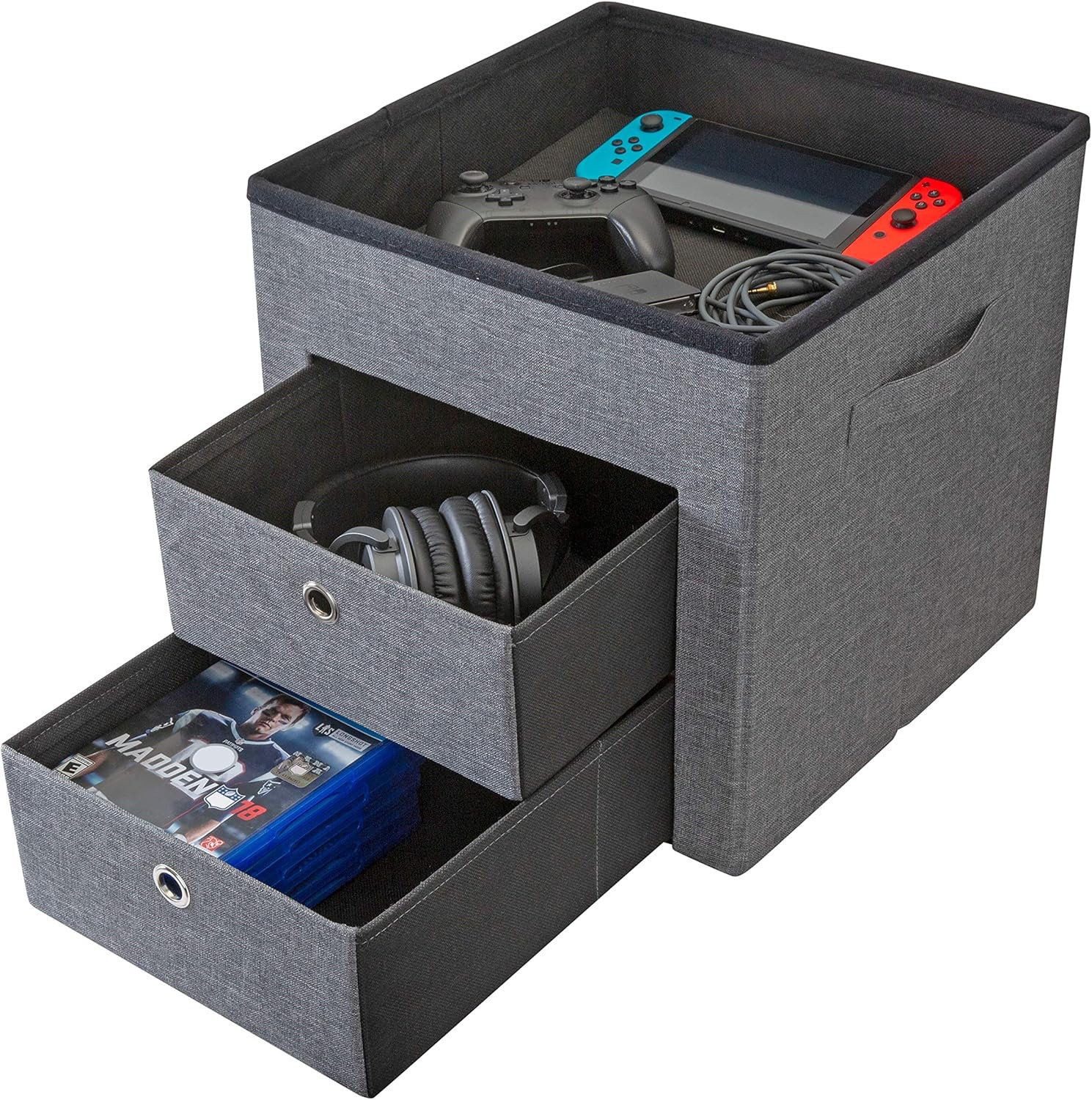 Latitude Run® Simplify 2 Drawer Collapsible Storage Ottoman | Perfect ...