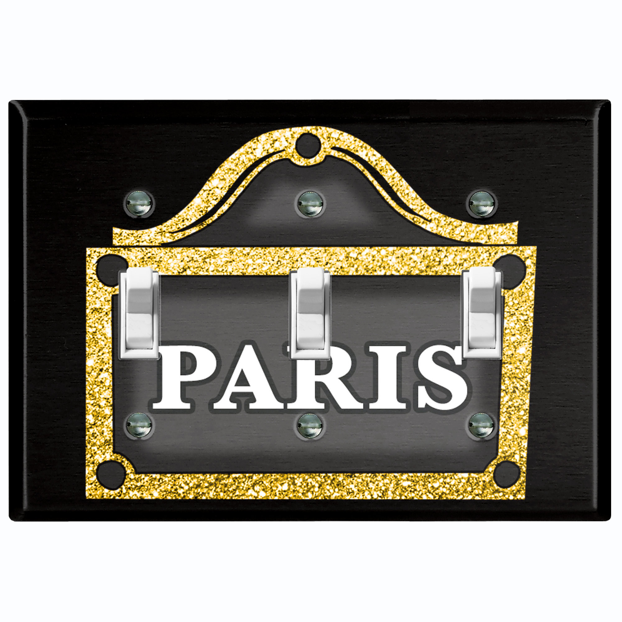 WorldAcc Paris Chest Box Frame 3-Gang Toggle Light Switch Wall Plate ...
