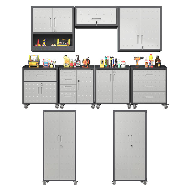 WFX Utility™ Metal Tool Cabinets 9-pieces Set,gray & Reviews | Wayfair