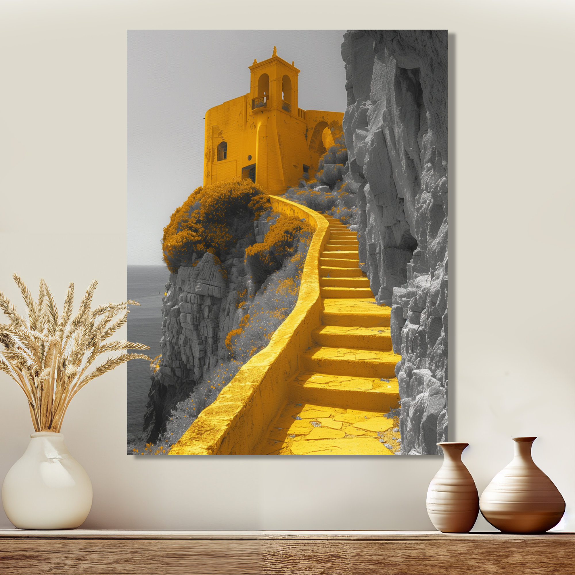 Ebern Designs Monochrome Ancient Citadel Fortress II - Fortresses Wall ...