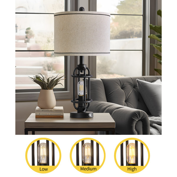 Mercer41 Jacolbi 3 Way Dimmable Touch Control Table Lamp with Dual USB ...