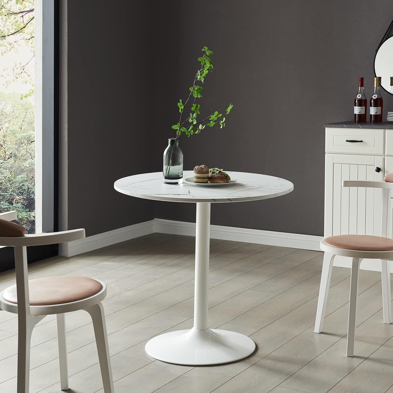 Co-t Round Metal Base Dining Table | Wayfair