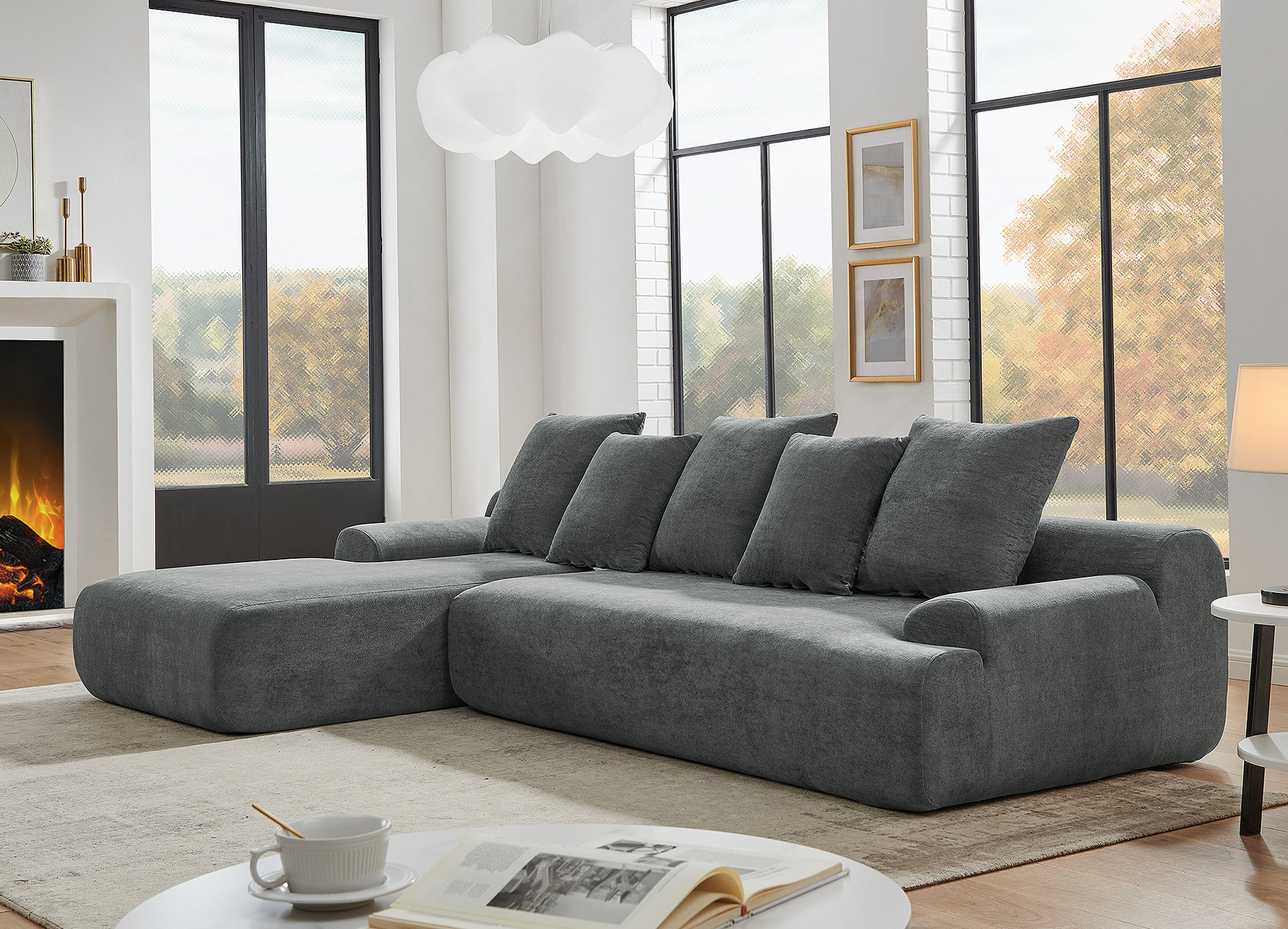 Latitude Run® Canapé modulaire polyvalent compressé pour divers espaces ...