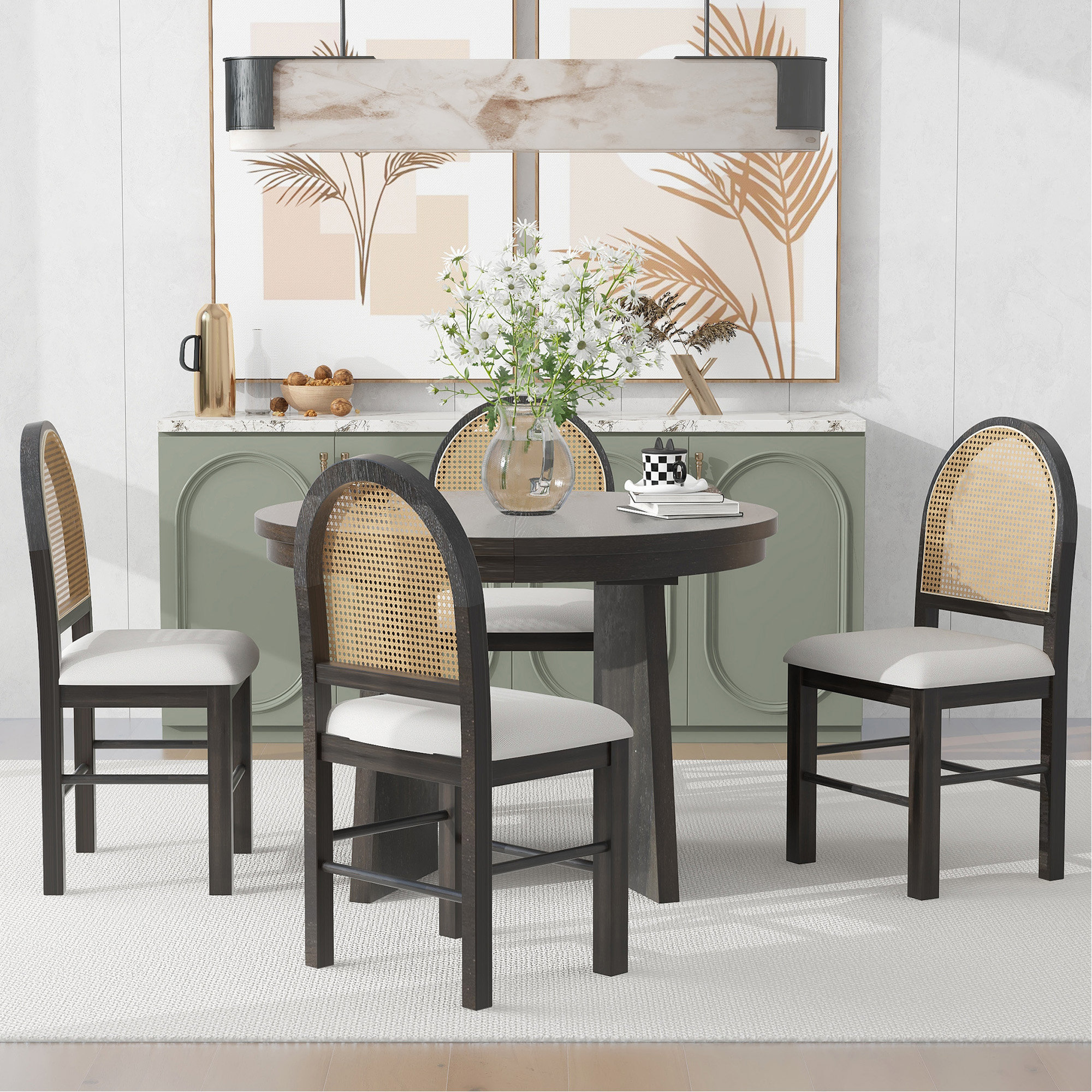 Red Barrel Studio® 5-Piece Retro Functional Dining Set With 1 ...