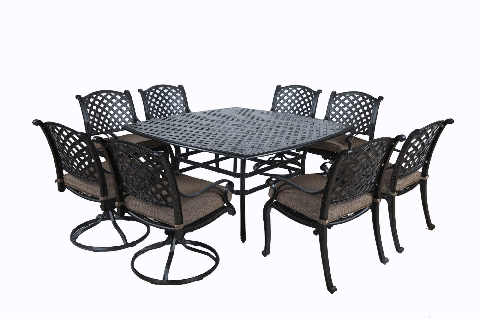 Canora Grey Square 8 - Person Long Aluminum Dining Set With Cushions ...
