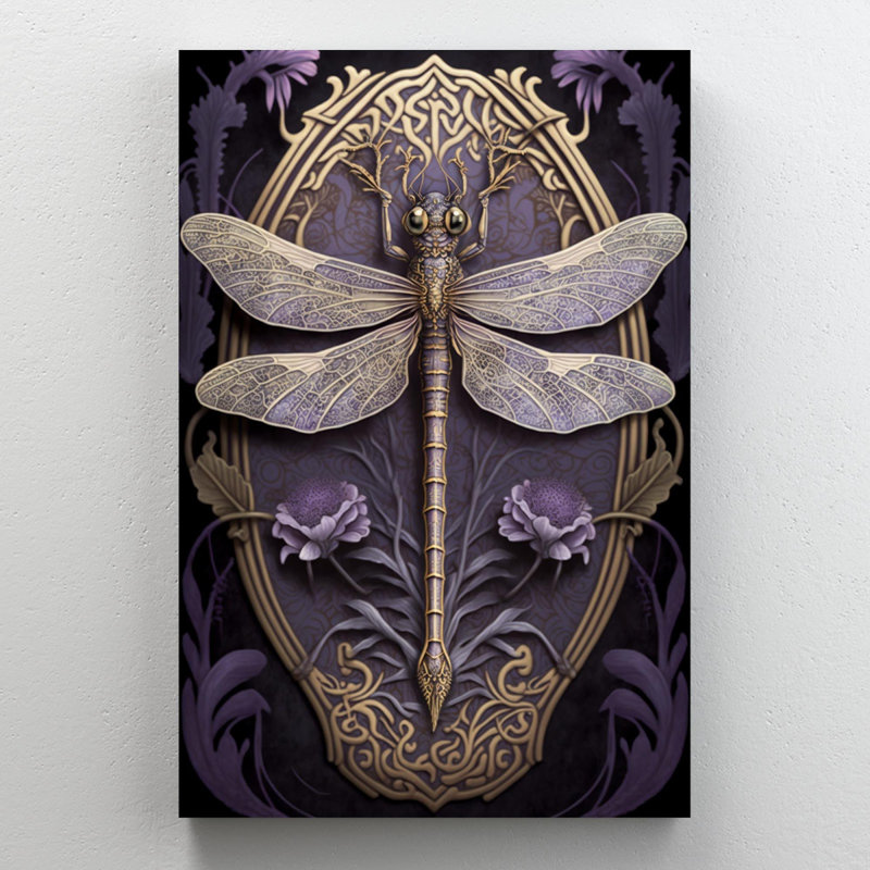August Grove® Lavender And Dragonfly On Canvas Print | Wayfair