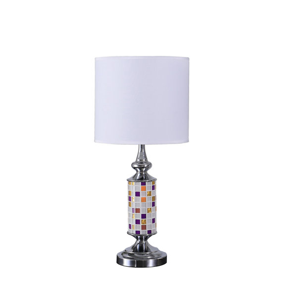 Canora Grey 24" Vicki Chrome Bohemian Glass Mosaic Modern Table Lamp ...