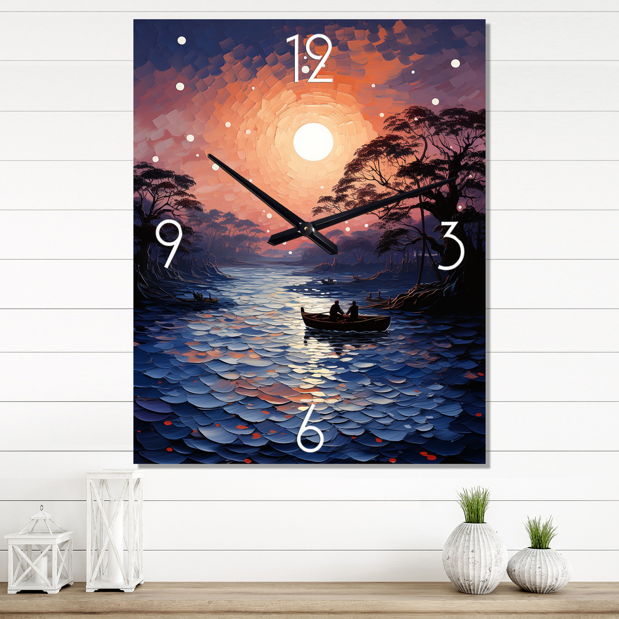 Design Art Hinduisim Sacred River I - Hinduism Wall Clocks | Wayfair