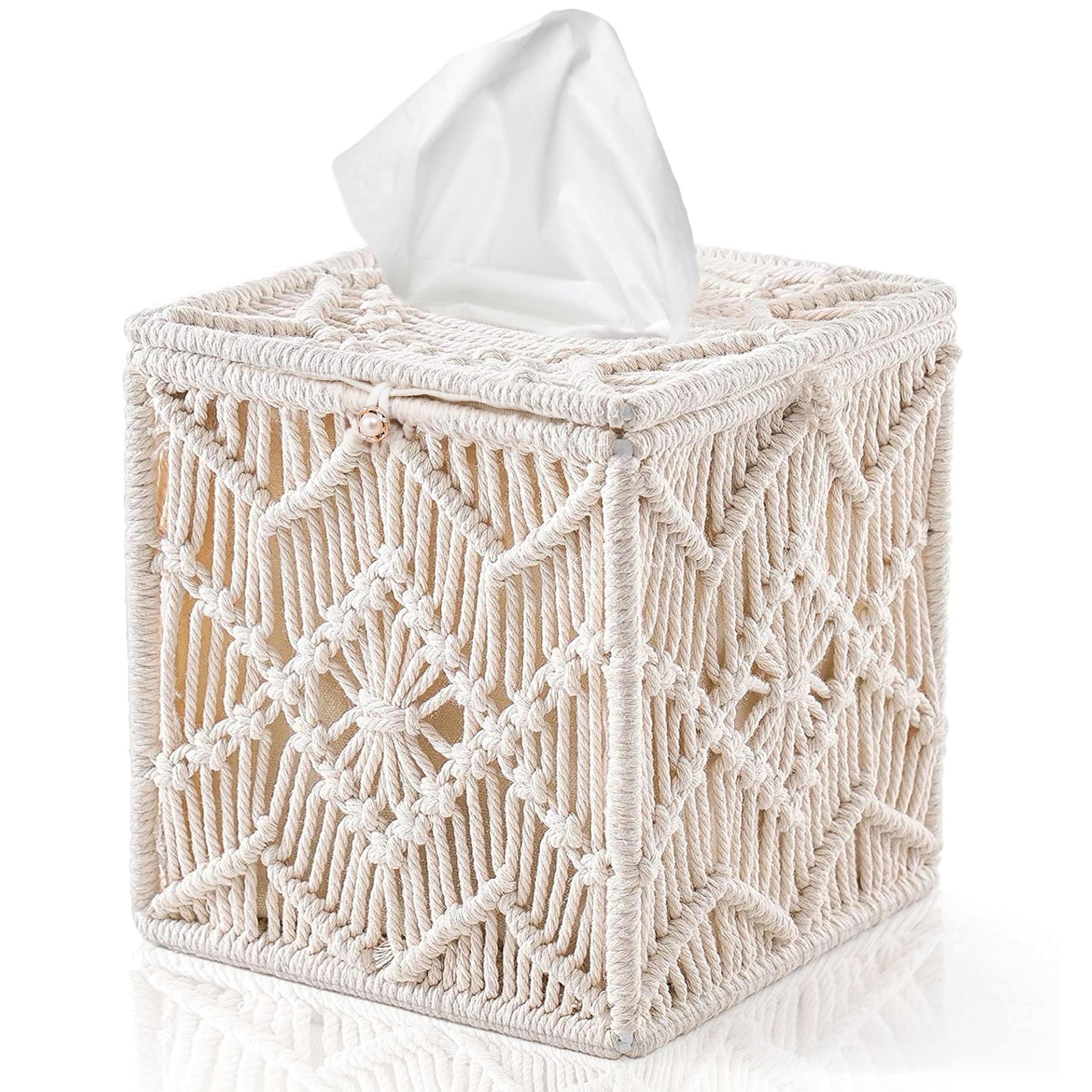 Dakota Fields Square Woven Tassel Napkin Organizer, Decorative Paper ...