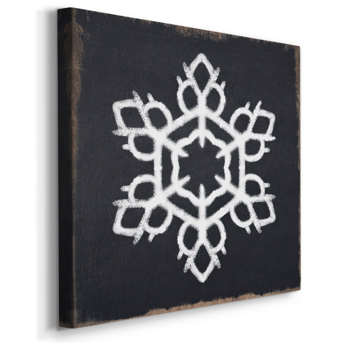 The Holiday Aisle® Chalkboard Snowflake II - Wrapped Canvas Print | Wayfair