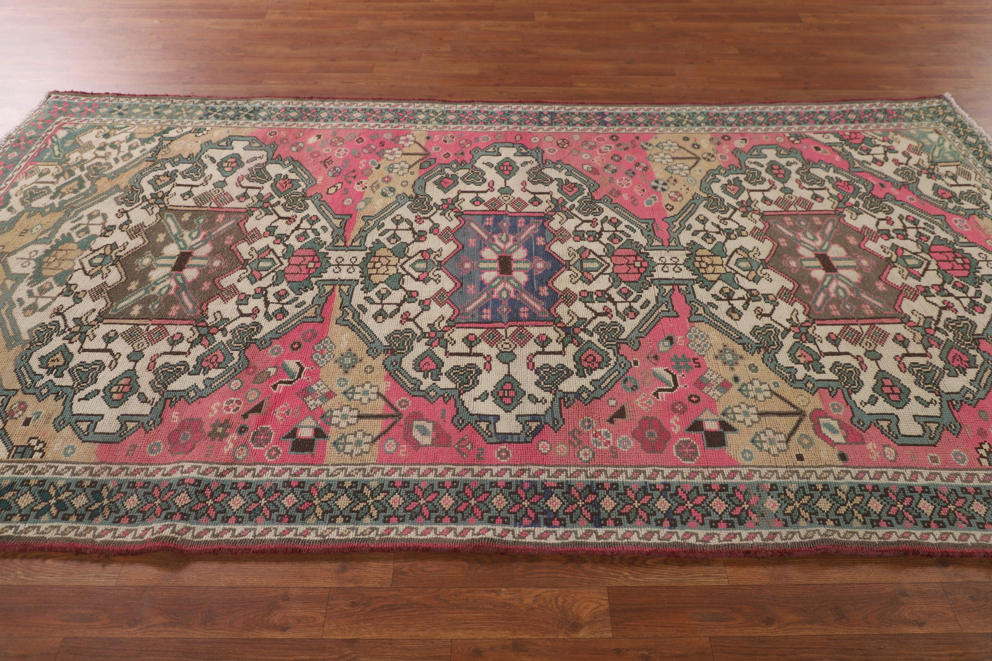 Wildon Home® Over-Dyed Pink Area Rug 5x10 | Wayfair