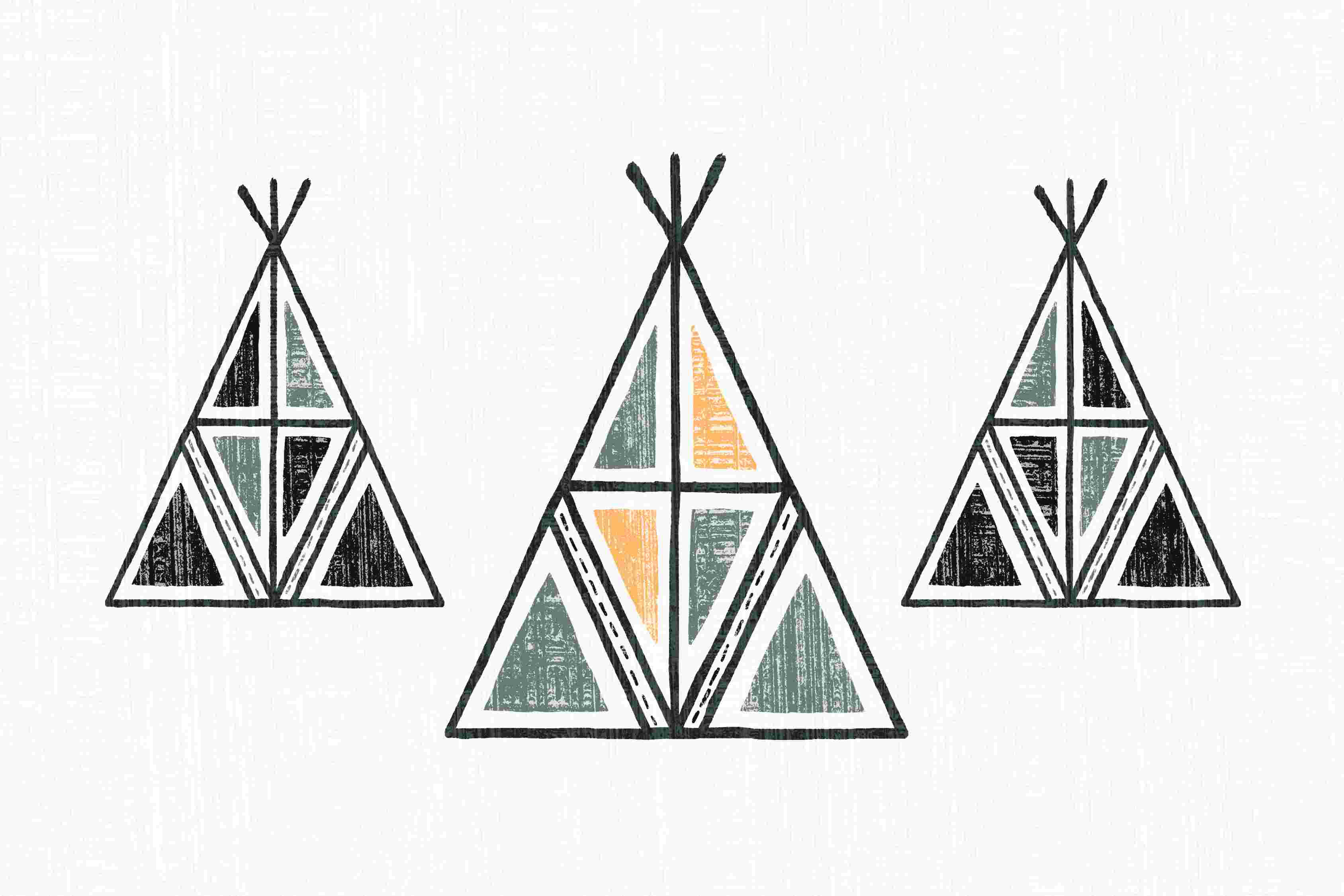 Union Rustic Geo Teepees - Wrapped Canvas Graphic Art | Wayfair