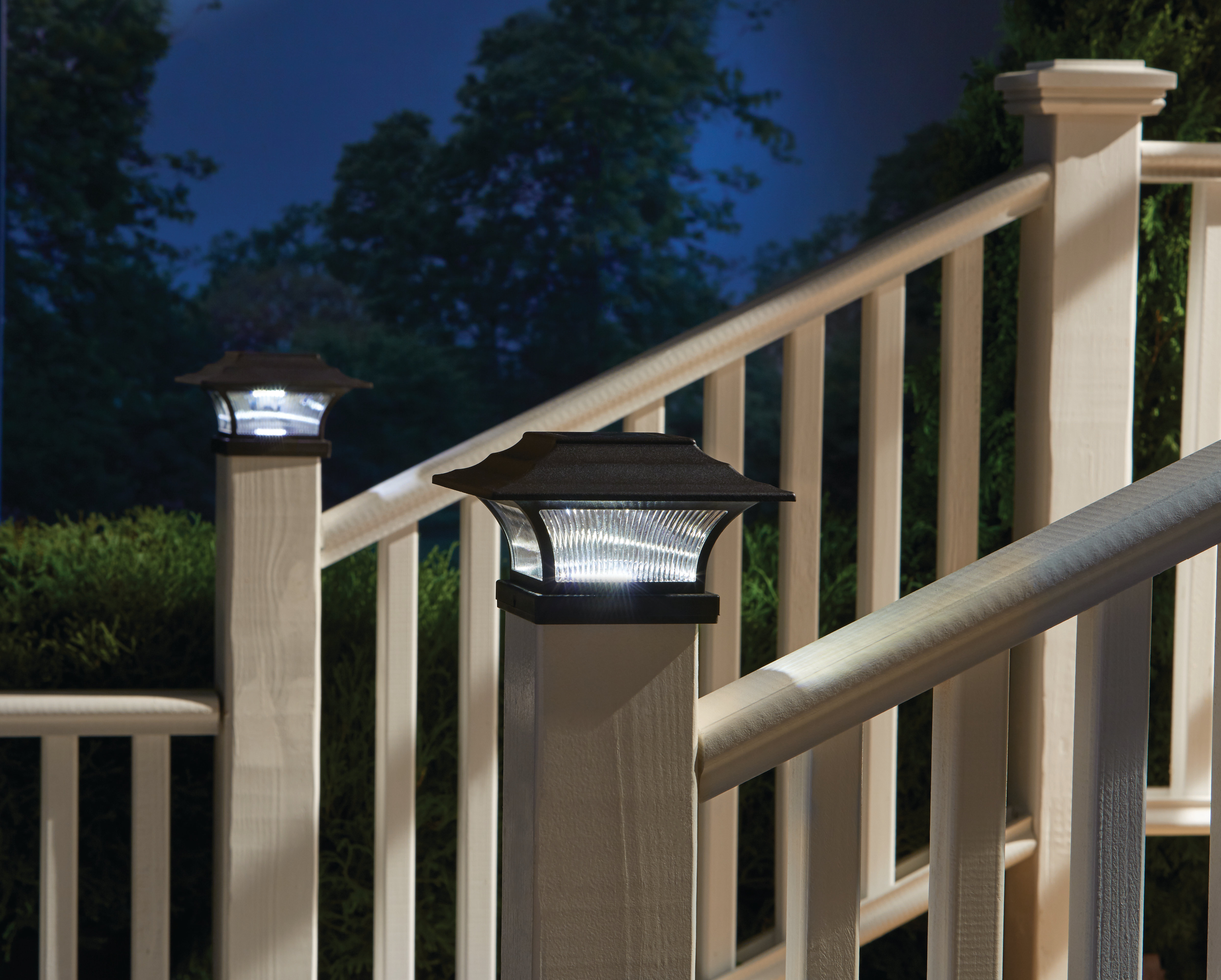 Deck Impressions Bronze Solar Powered Integrated LED Fence Post Cap ...