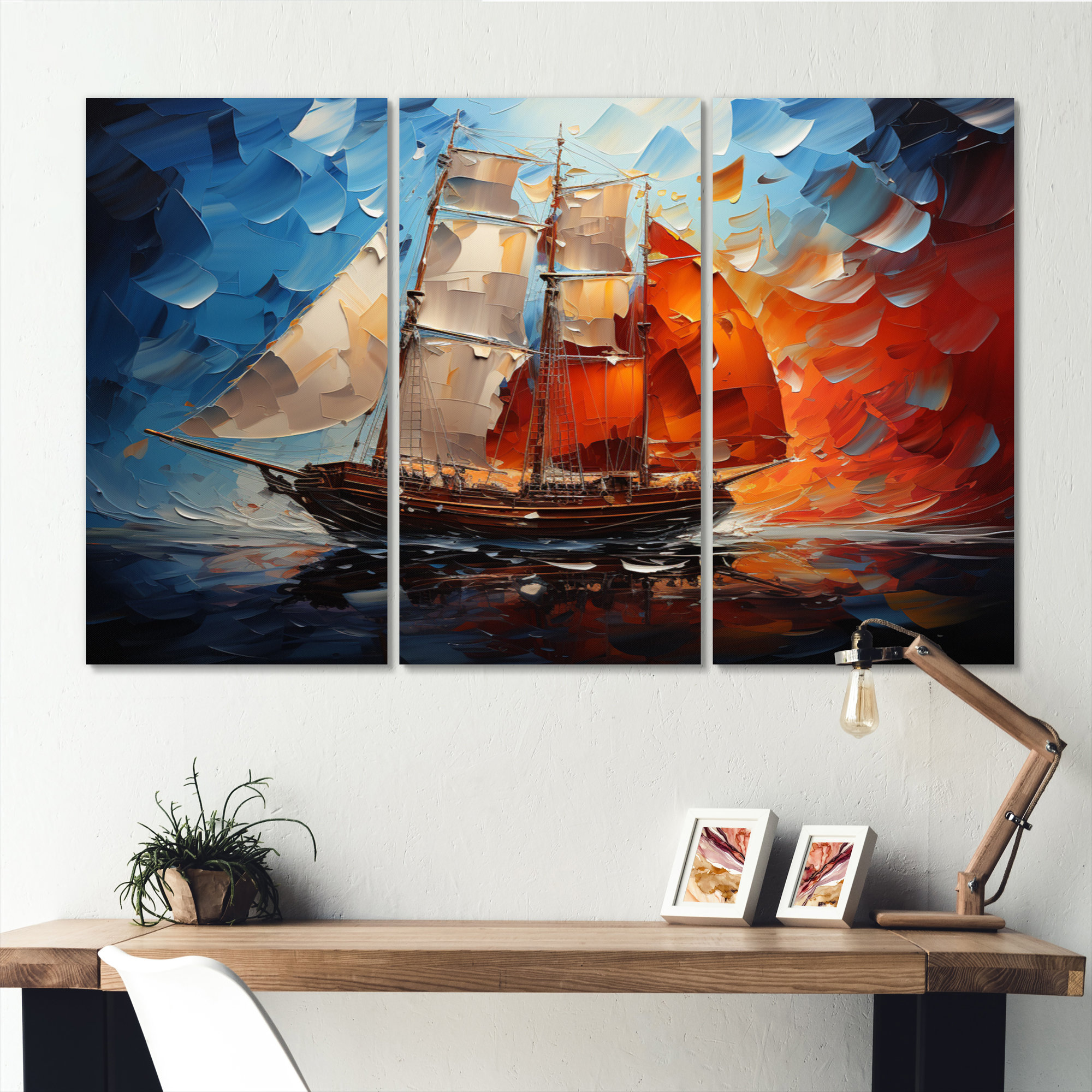Design Art Boat Abstract Maritime Symphony I - Boat Metal Wall Decor ...
