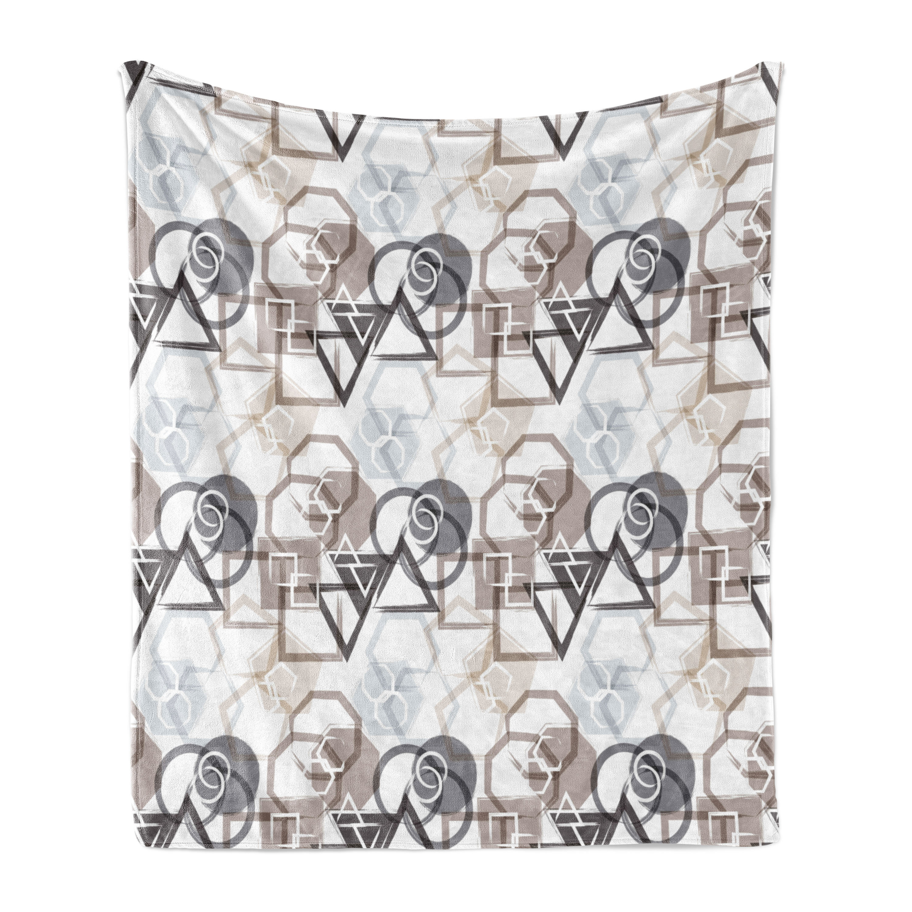 Ambesonne Abstract Fleece Throw Blanket Triangles Squares Plygons | Wayfair