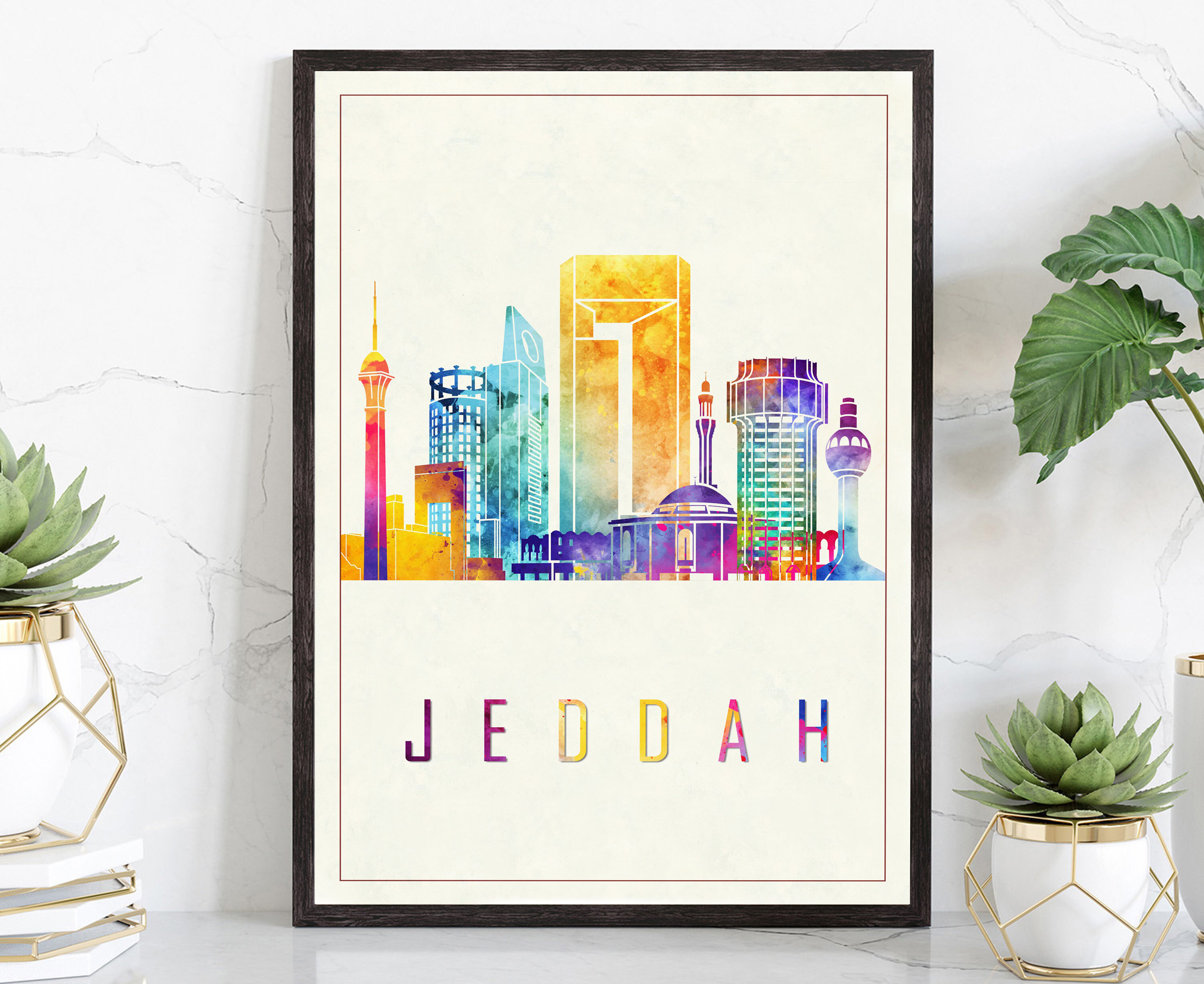 Ebern Designs Jeddah Illustration Poster World Cities " Jeddah ...