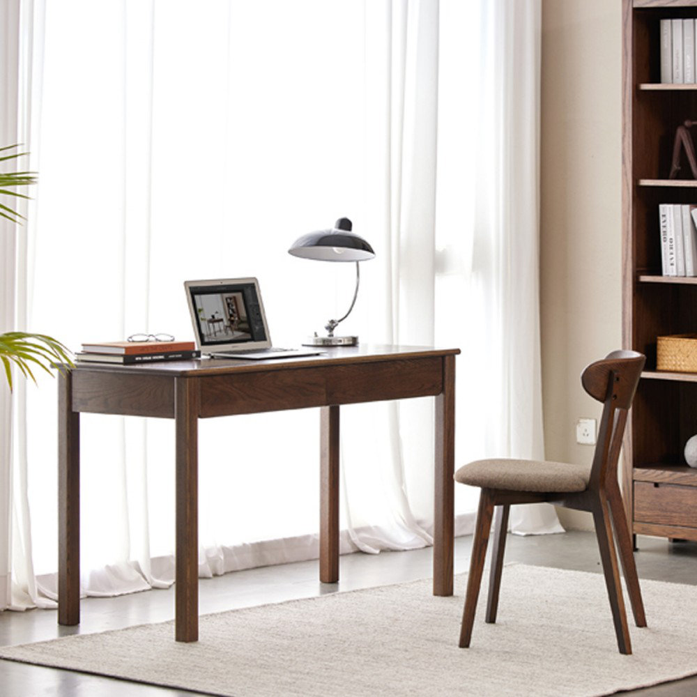 Red Barrel Studio® Black Walnut Color Rectangular Solid Wood desks ...