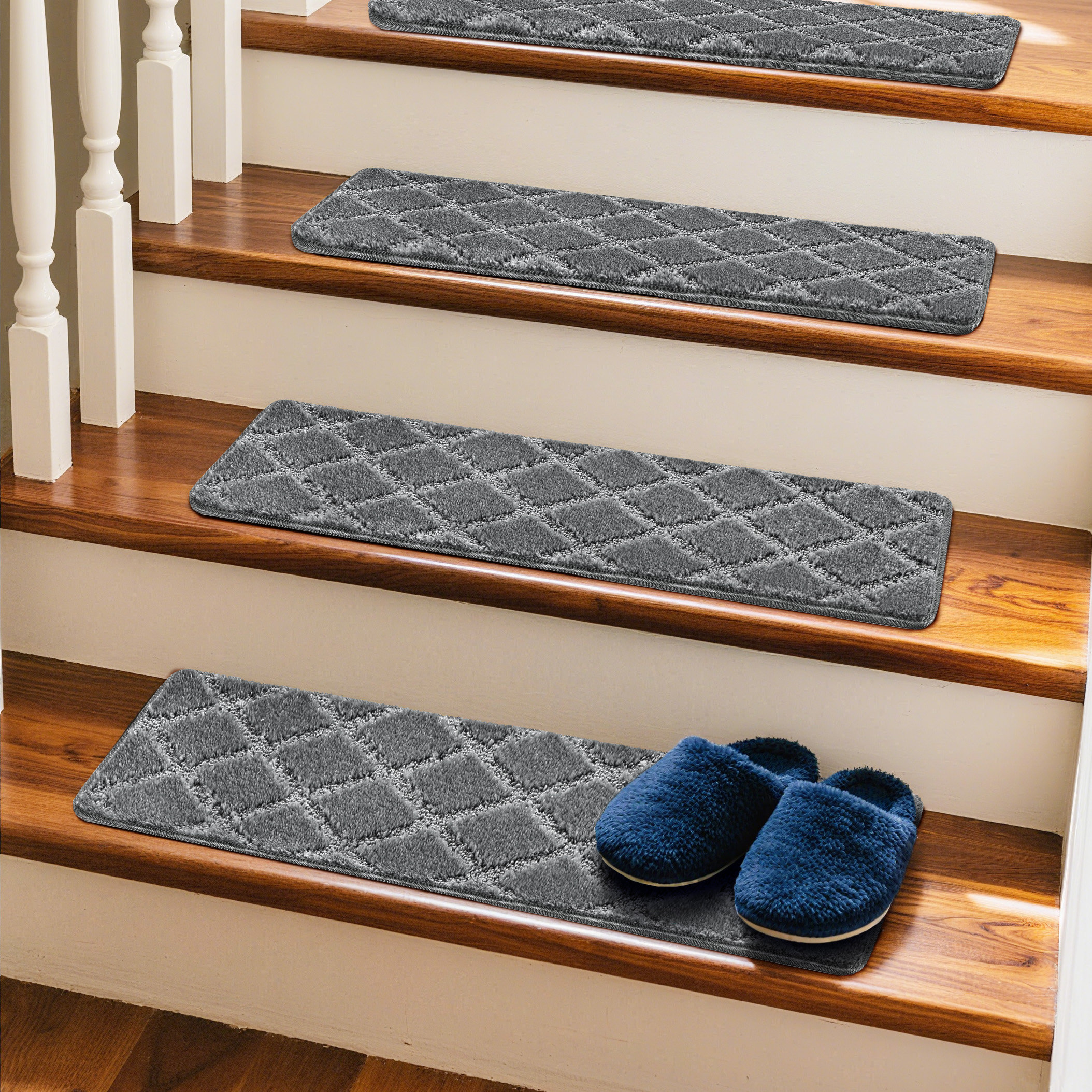 Hokku Designs 8 in. x 30 in. Classic Pattern Carpet Stair Treads Cover ...