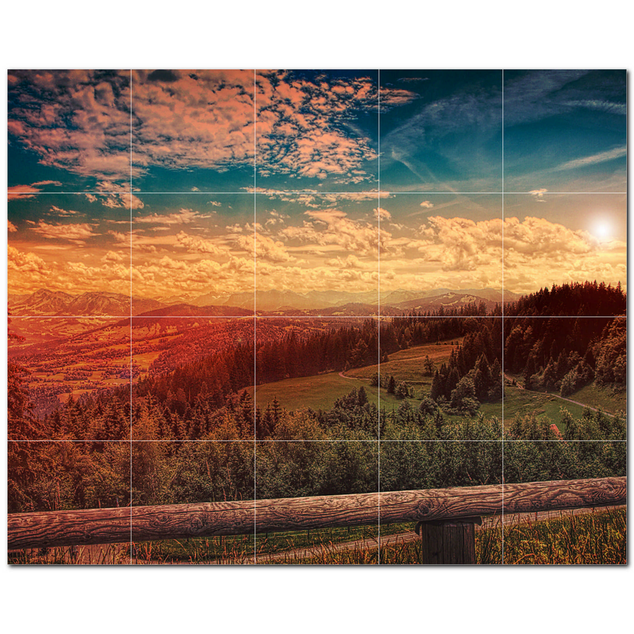 Picture-Tiles.com Sunset Photo 12'' x 12'' Satin Ceramic Decorative ...