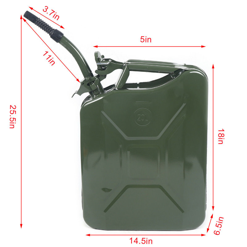 JOYDING 5 Gallon Military Metal Steel Tank Gas Gasoline Fuel Army Can ...