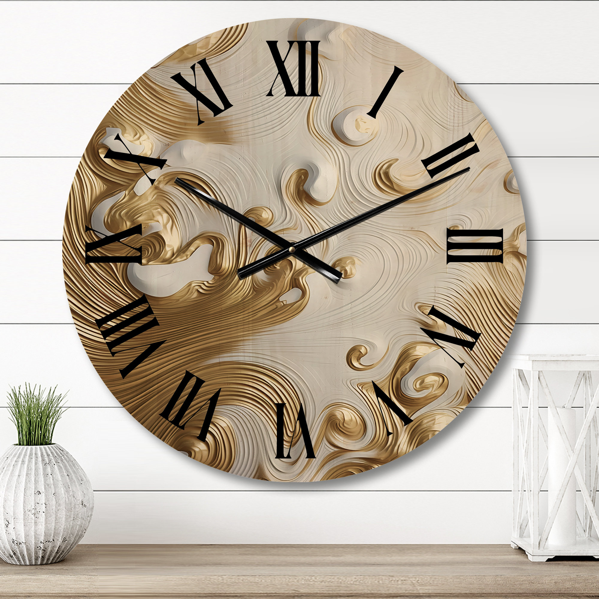 East Urban Home Smooth Gold Elegant Minimal Retro Glam Wave - Abstract ...
