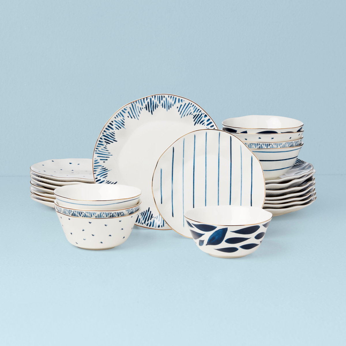 Lenox Blue Bay 24-Piece Dinnerware Set, Service For 8 & Reviews | Wayfair
