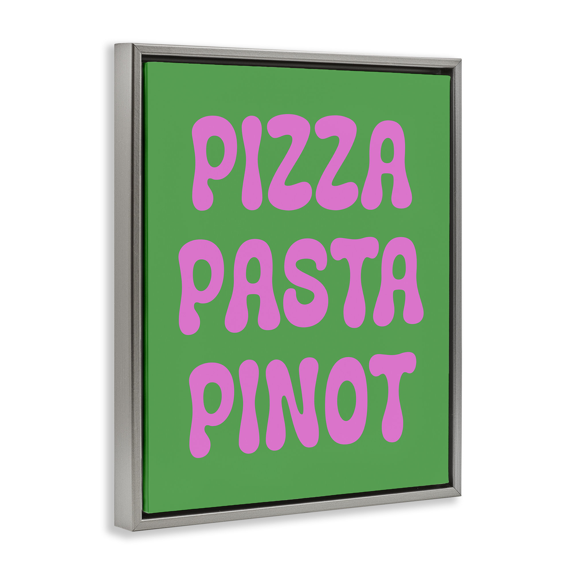 Latitude Run® Pizza Pasta Pinot Framed Floater Canvas Wall Art by House ...