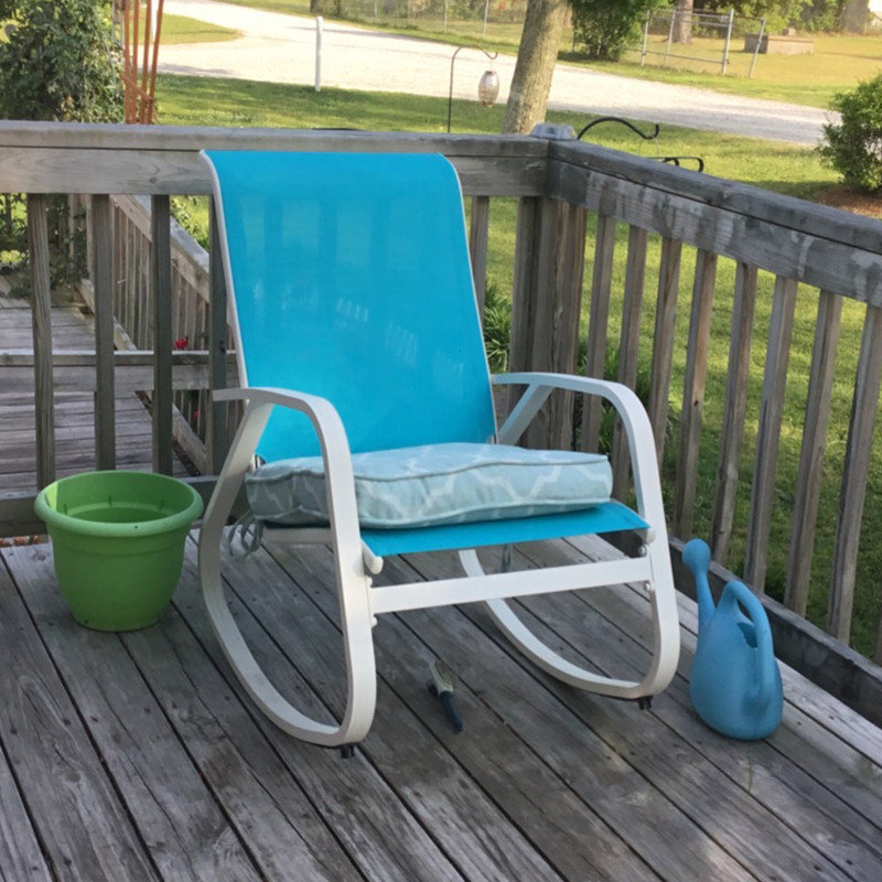 Latitude Run® Outdoor Patio Rocking Sling Chair Weather Resistant for ...