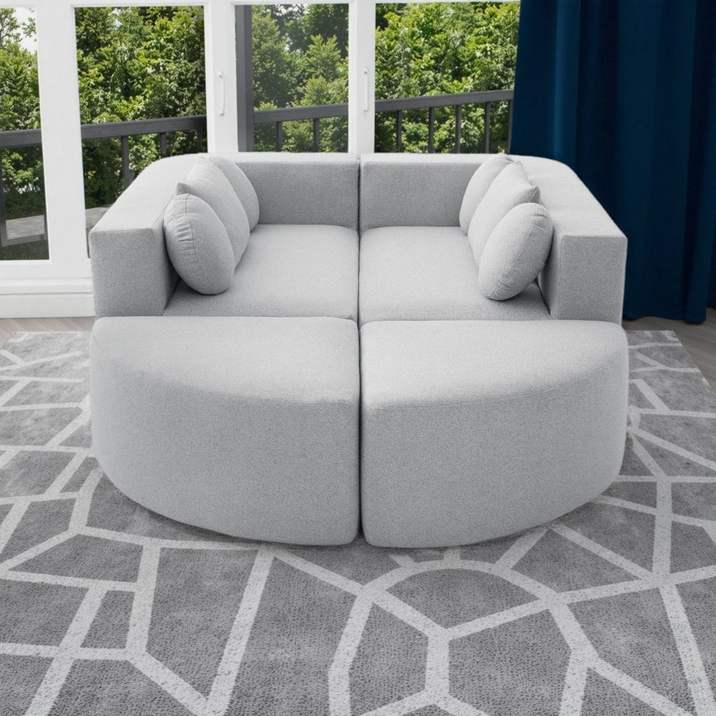 Latitude Run® Curved Modular Sectional Sofa,U-Shaped Deep Seating ...