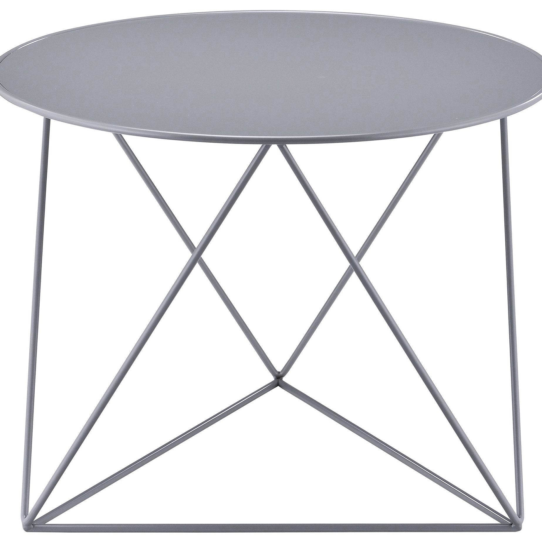 Mercer41 Grey Geometric Metal Base Table For Decorative Purposes With ...