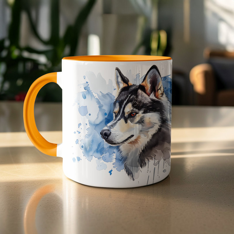 East Urban Home Set of 4 – Miniature Pinscher Watercolor Design 11oz ...