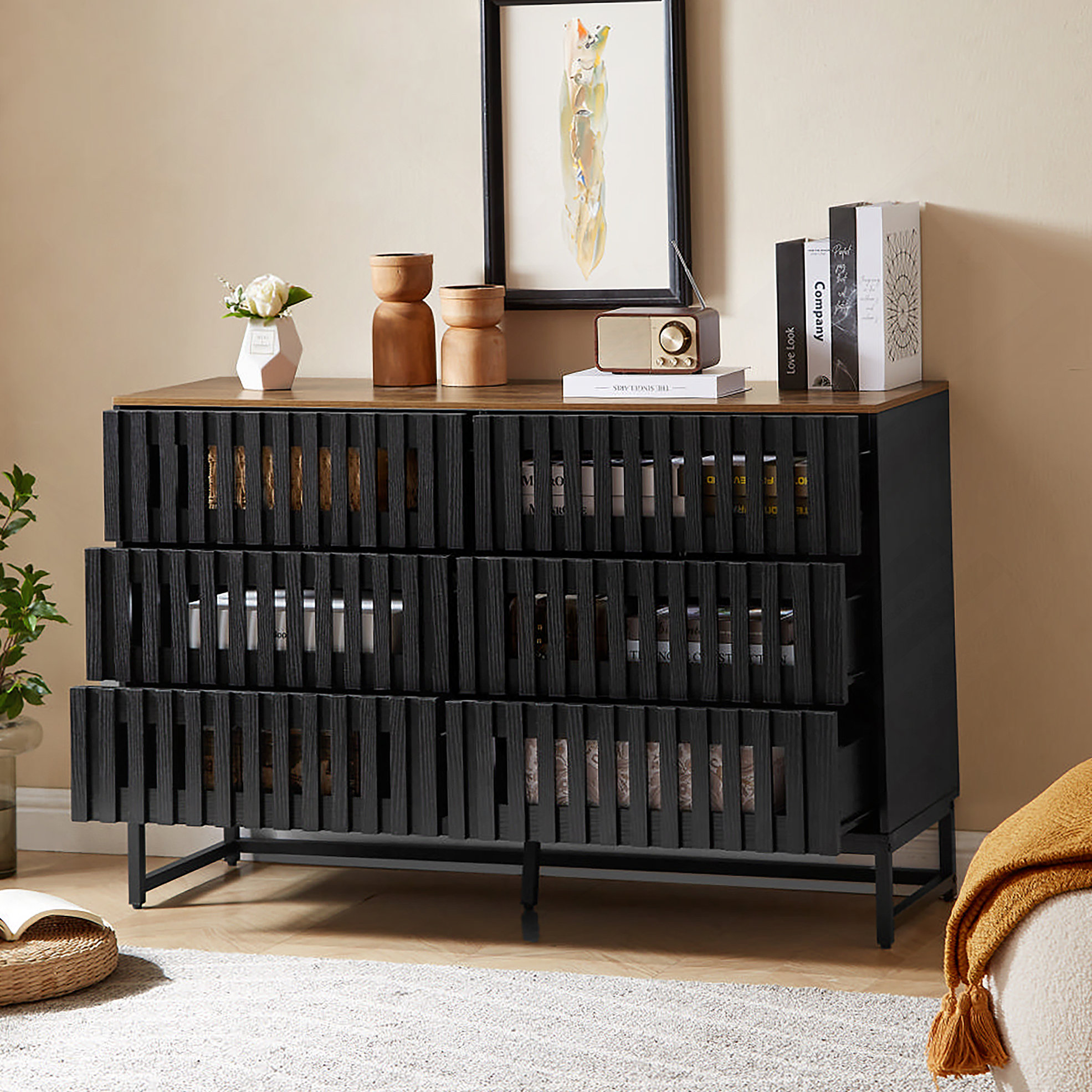 George Oliver Horizontal Manufactured Wood Dresser with 6 Drawers | Wayfair