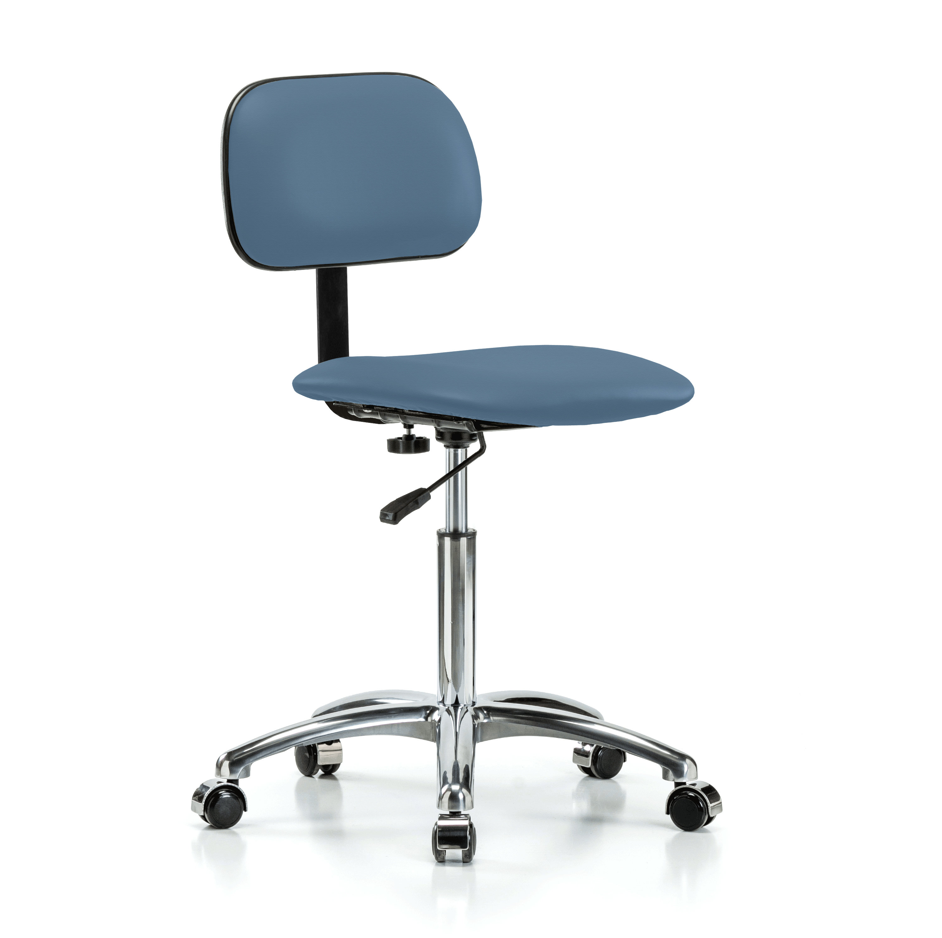 Perch Chairs & Stools PERCH Chrome Lab Chair with Adjustable Backrest ...