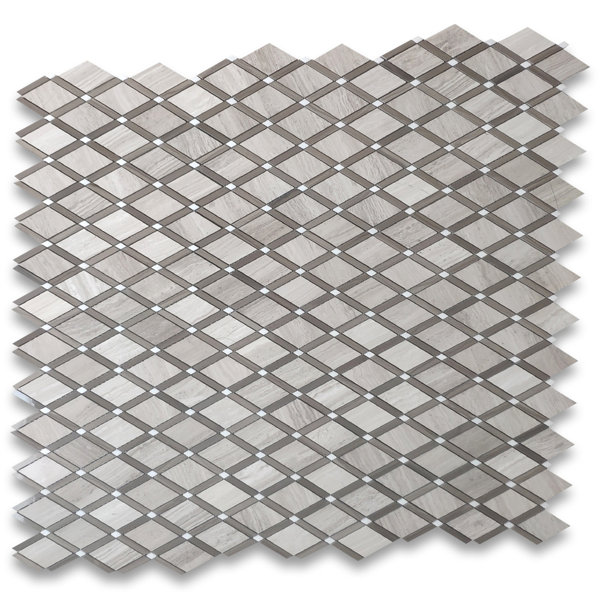 Marble Online Athens Silver Cream Marble Diamond Lattice Mosaic Tile W ...