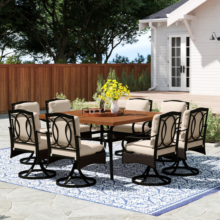 Lark Manor Argyri 8 - Person Square Outdoor Patio Dining Set with 8 ...