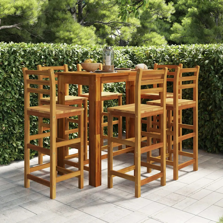 Natur Pur Upson 120cm Solid Wood Bar Set | Wayfair.co.uk