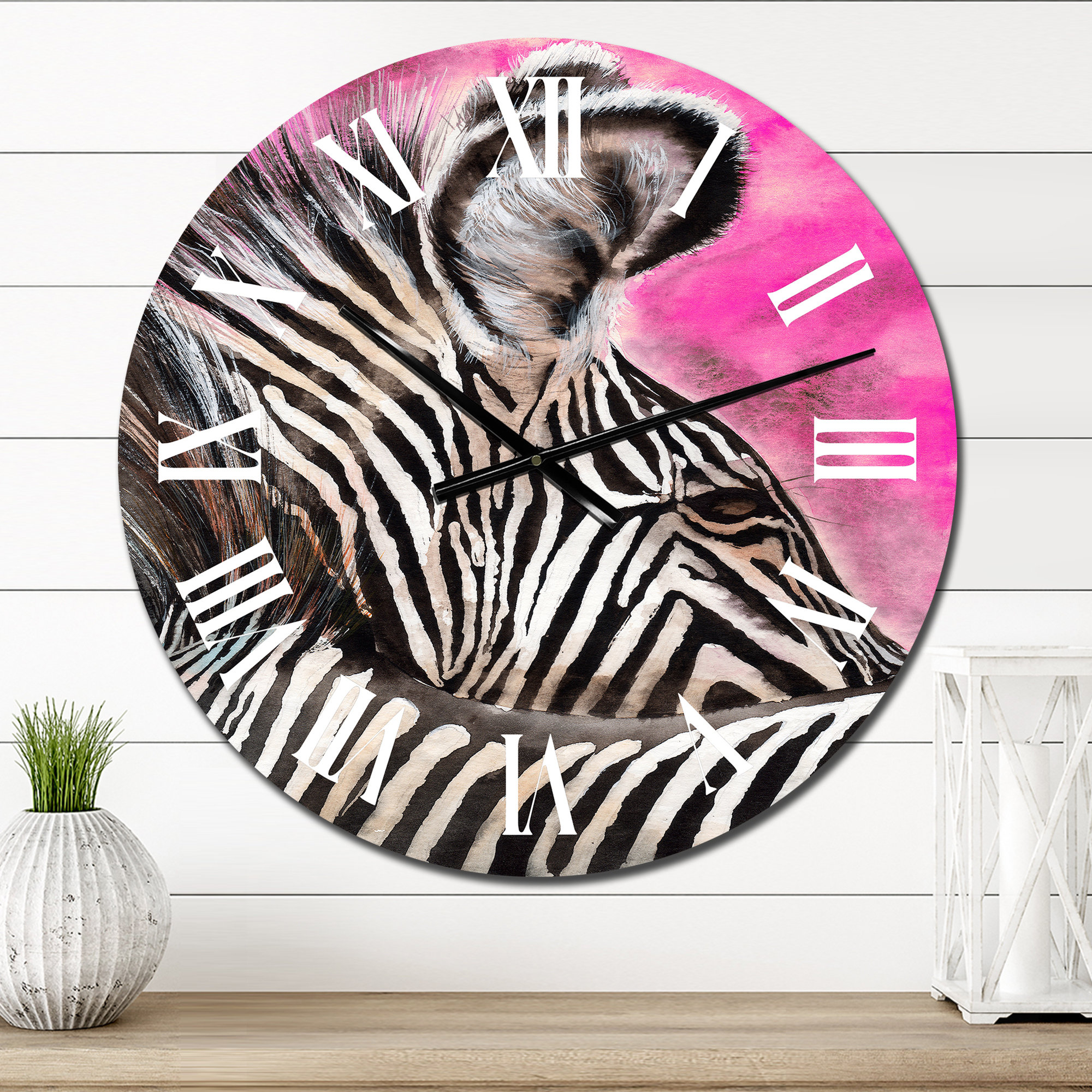 East Urban Home Zebra with Contrasting Black and White Stripes I ...