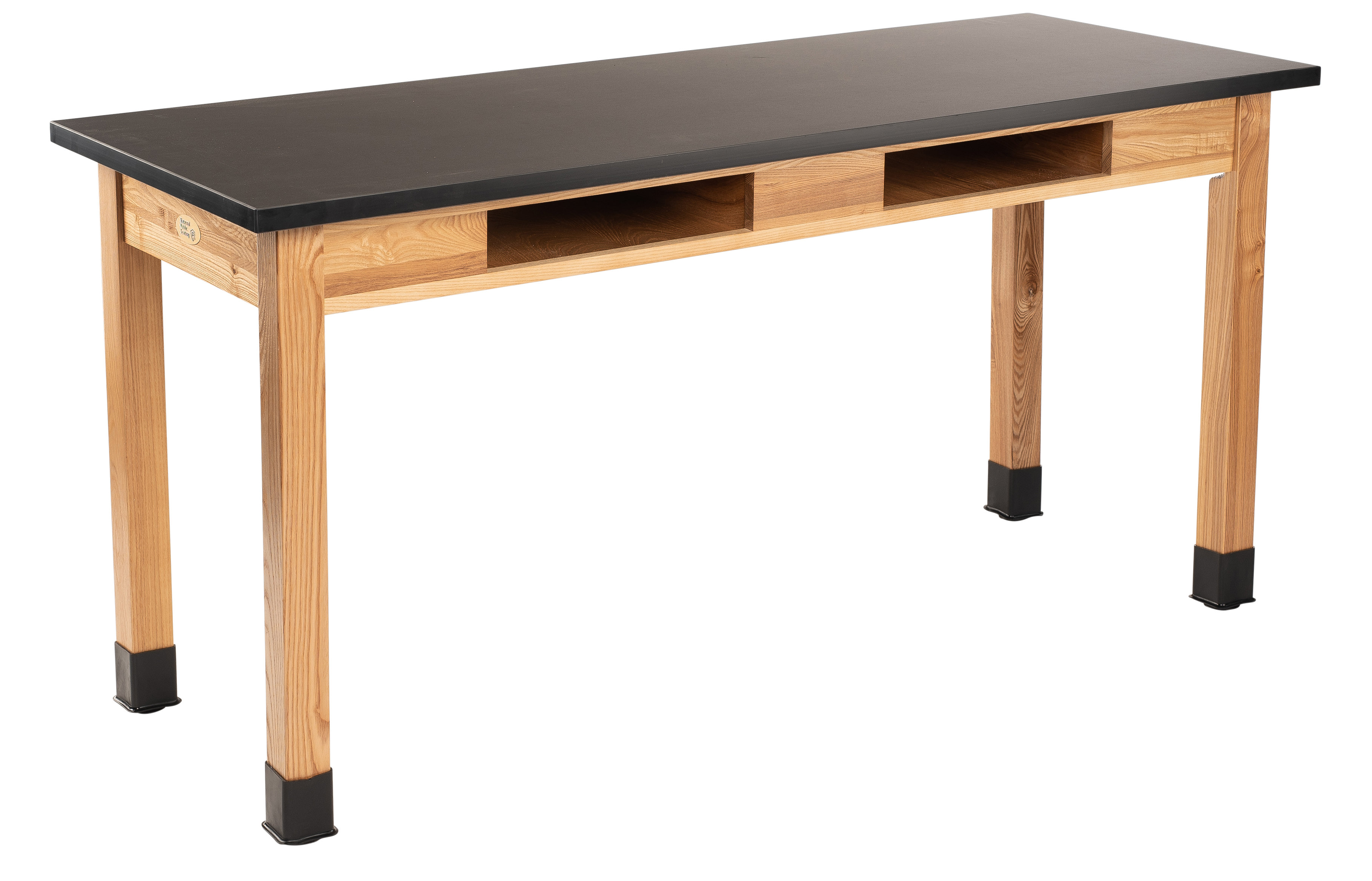 National Public Seating 30" H Wood Science Table with Book Compartments ...