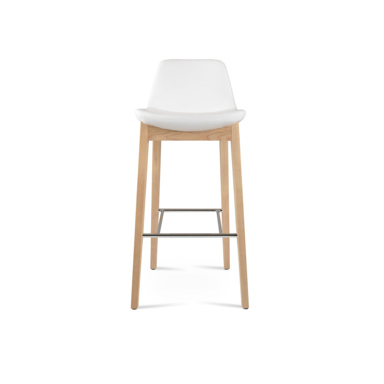 sohoConcept Pera Wood Handle Back Counter & Bar Stool in Natural Ash ...