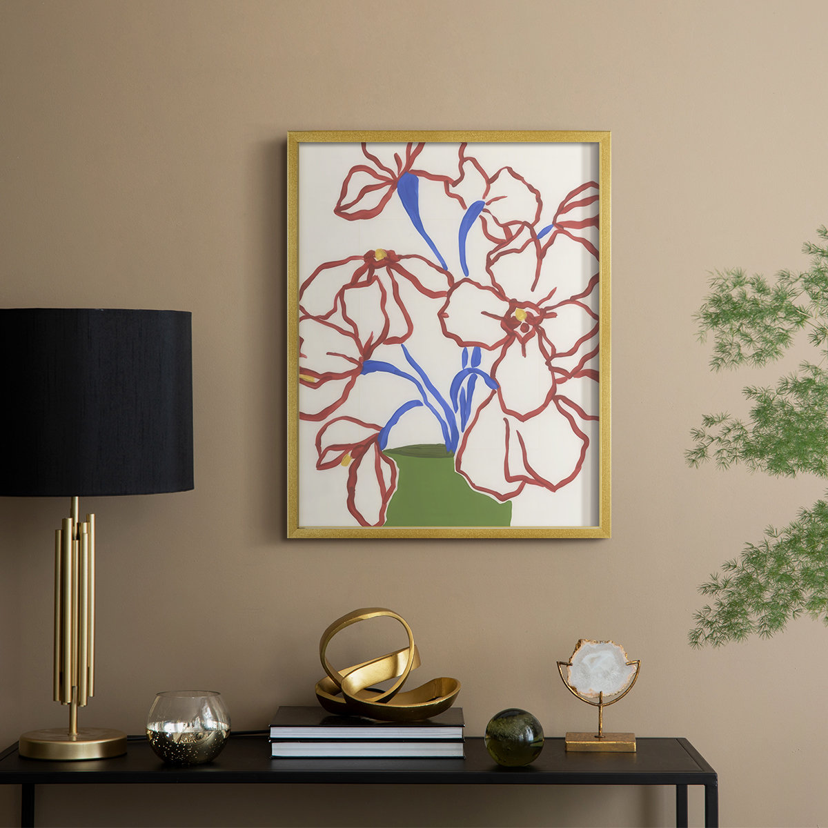 Lark Manor™ Petal Perimeter I Framed Print - Solid Wood | Wayfair