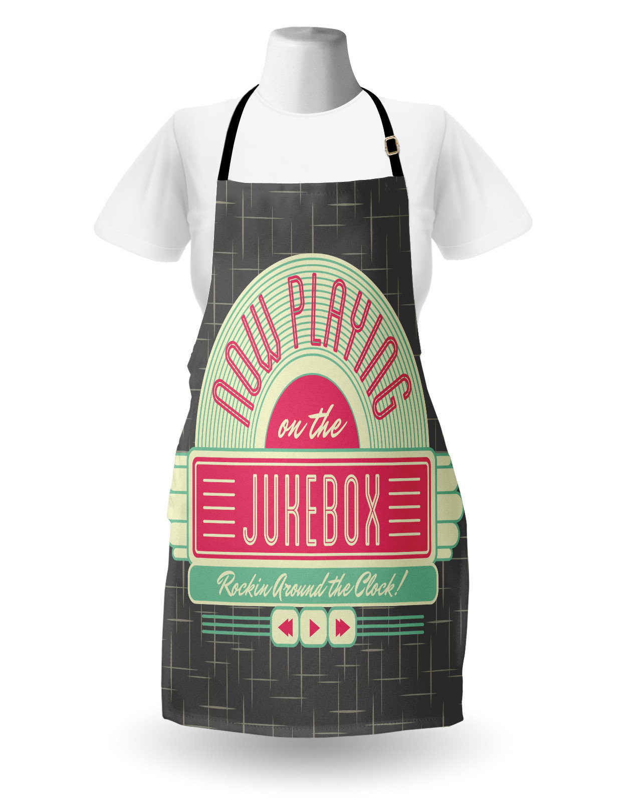 East Urban Home Mint Green Apron Unisex, Retro 50s Music Box, Adult ...