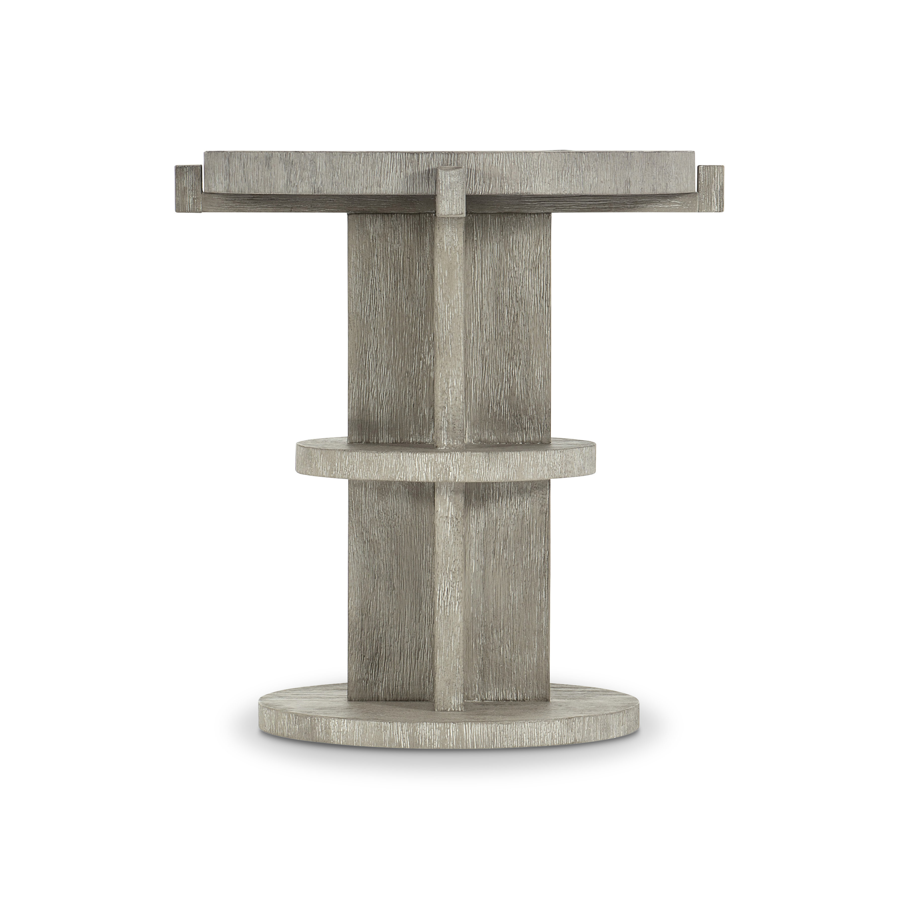 Bernhardt Foundations Round Side Table in Light Shale Finish | Perigold