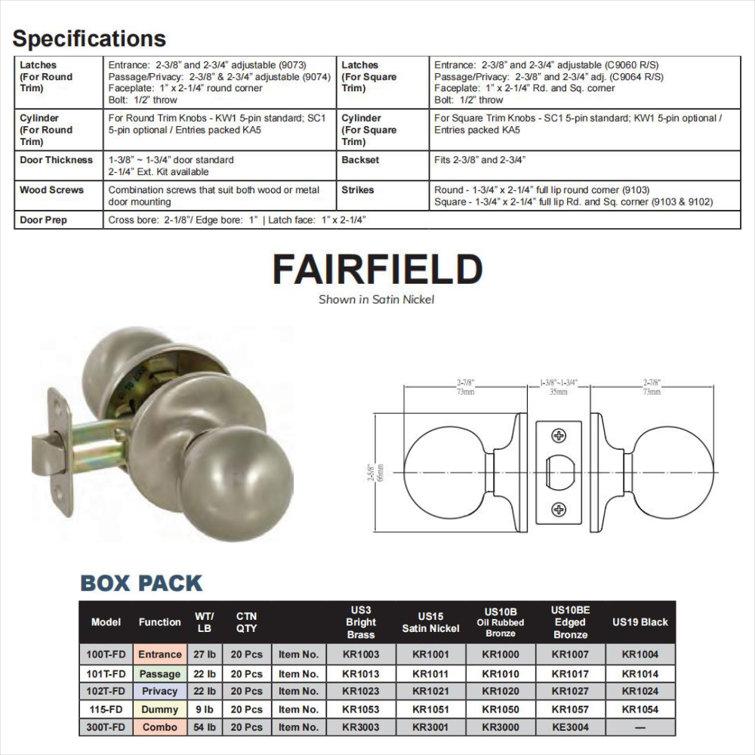 Delaney Hardware CALLAN Fairfield Passage Door Knob & Reviews | Wayfair
