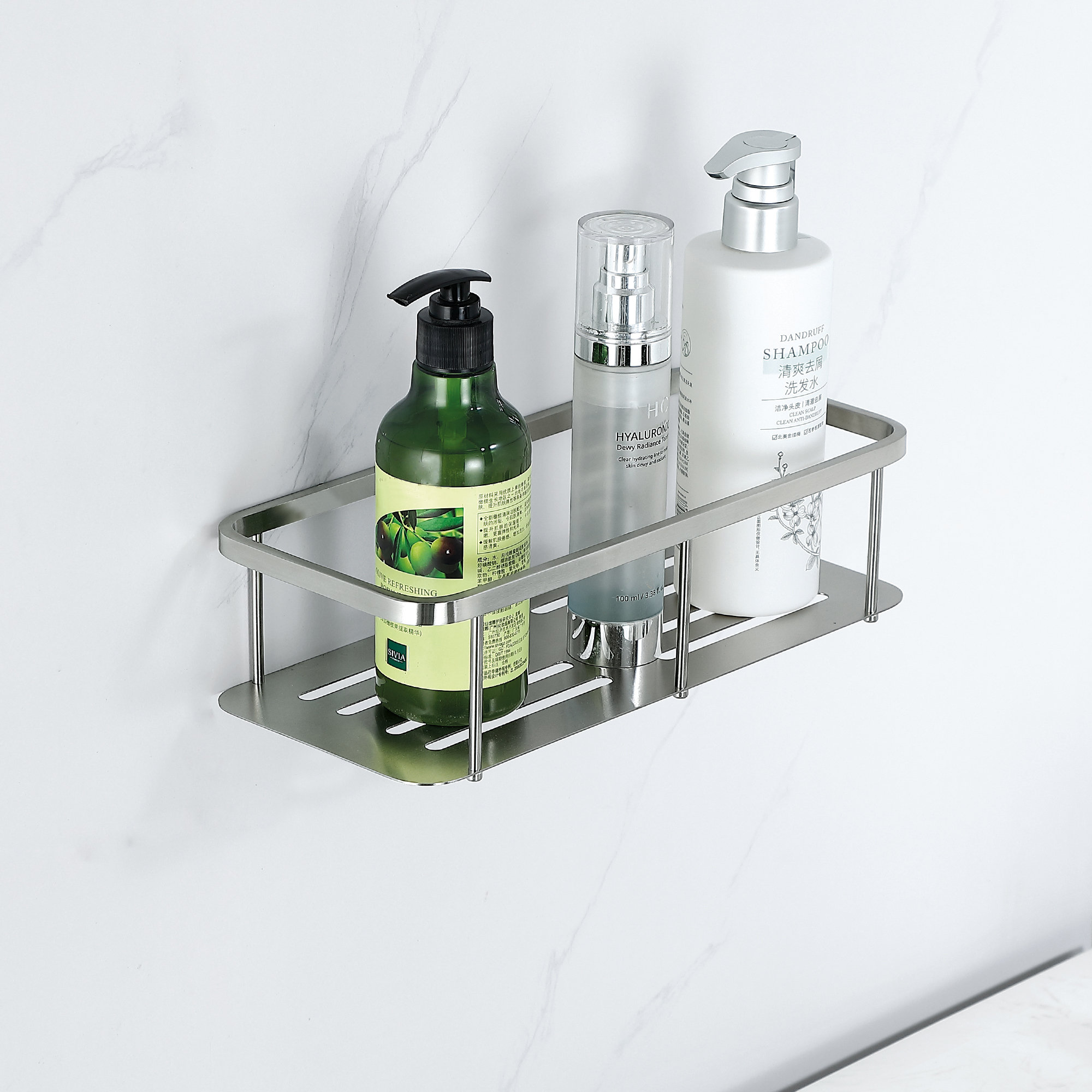 Rebrilliant Wall Mounted Bathroom Organizer Basket Stainless Steel ...