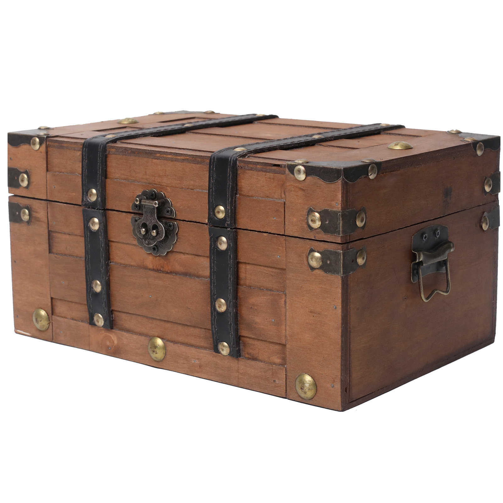 Williston Forge Deluxe Wooden Treasure Chest - 11" X 7.1" X 5.5 ...