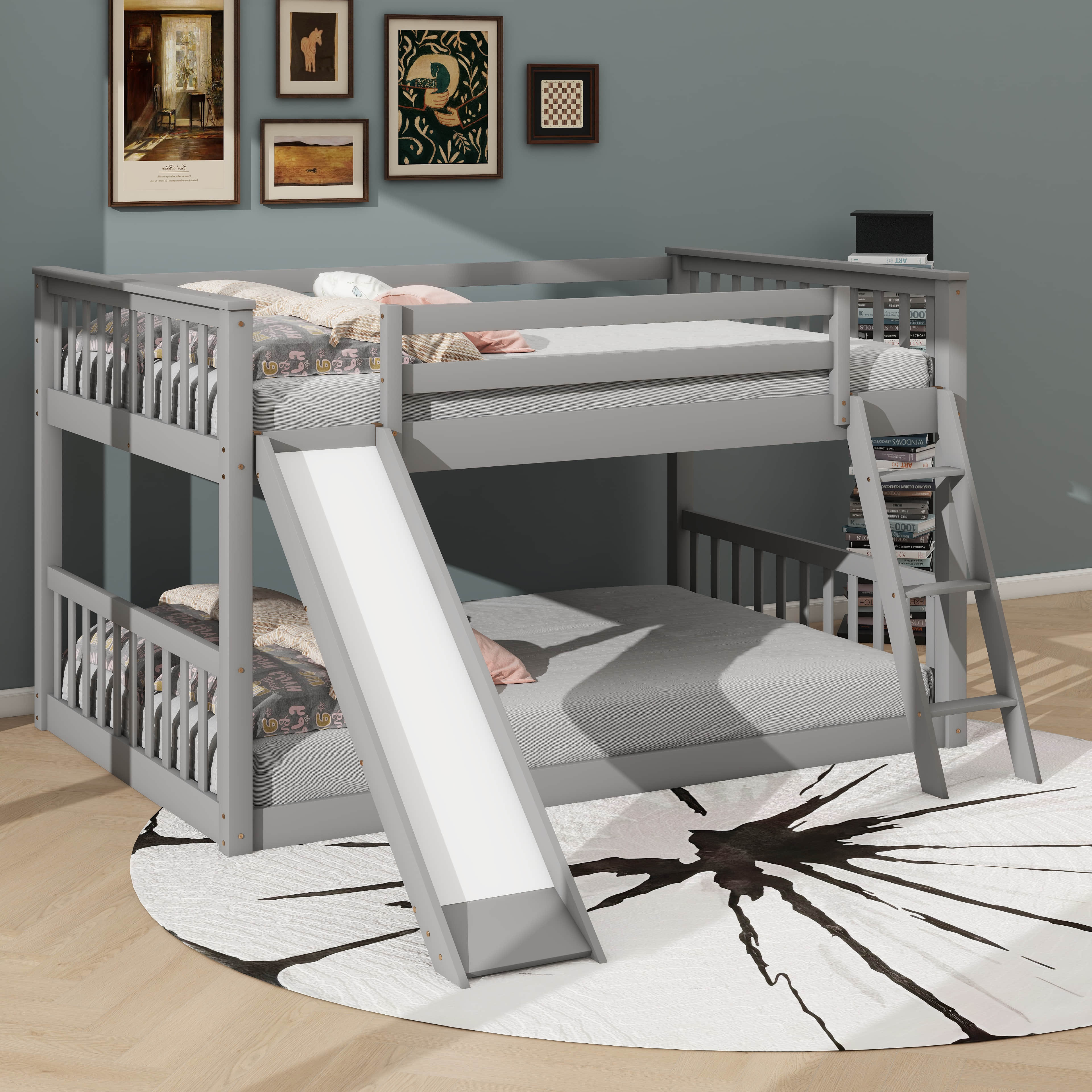 Latitude Run® Full-Size Double-Deck Bunk Bed Incorporating A ...