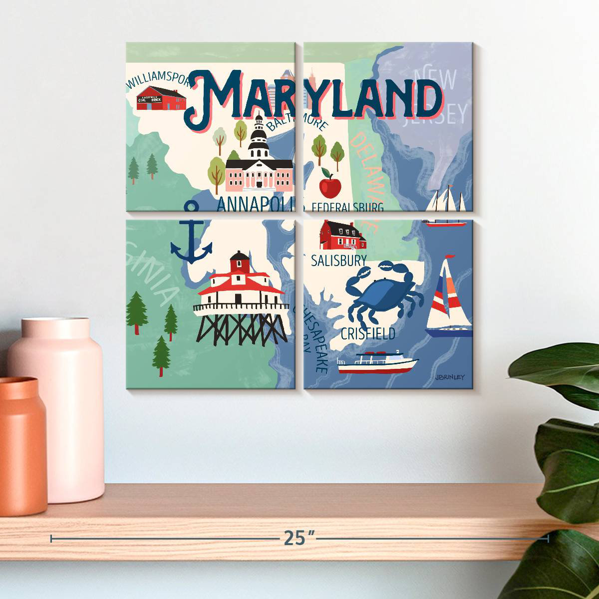 Breakwater Bay Aliaz State Maps - Maryland Attractions | Wayfair